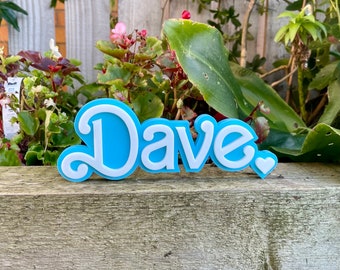 Pink Doll Fan Custom Name Name Plate Desk Display Gift for Fashion Doll ...