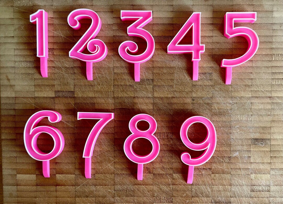 Pink Doll Fan Birthday Cake Topper, Numbers for Birthday Cake, Cake ...