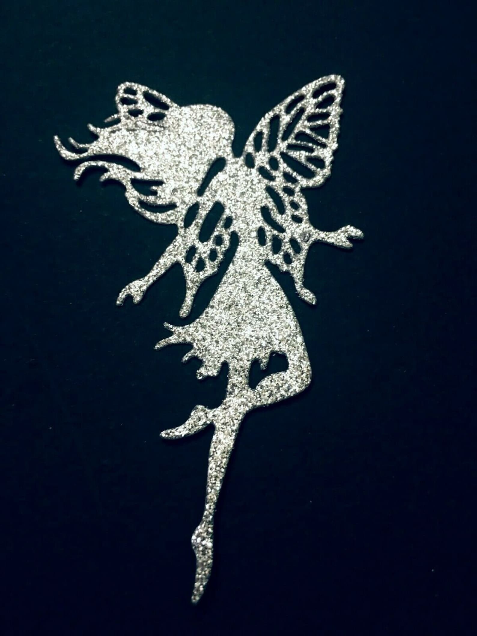 SILVER GLITTER FAIRIES Silhouette Die Cut/ Cuts Use for Fairy | Etsy