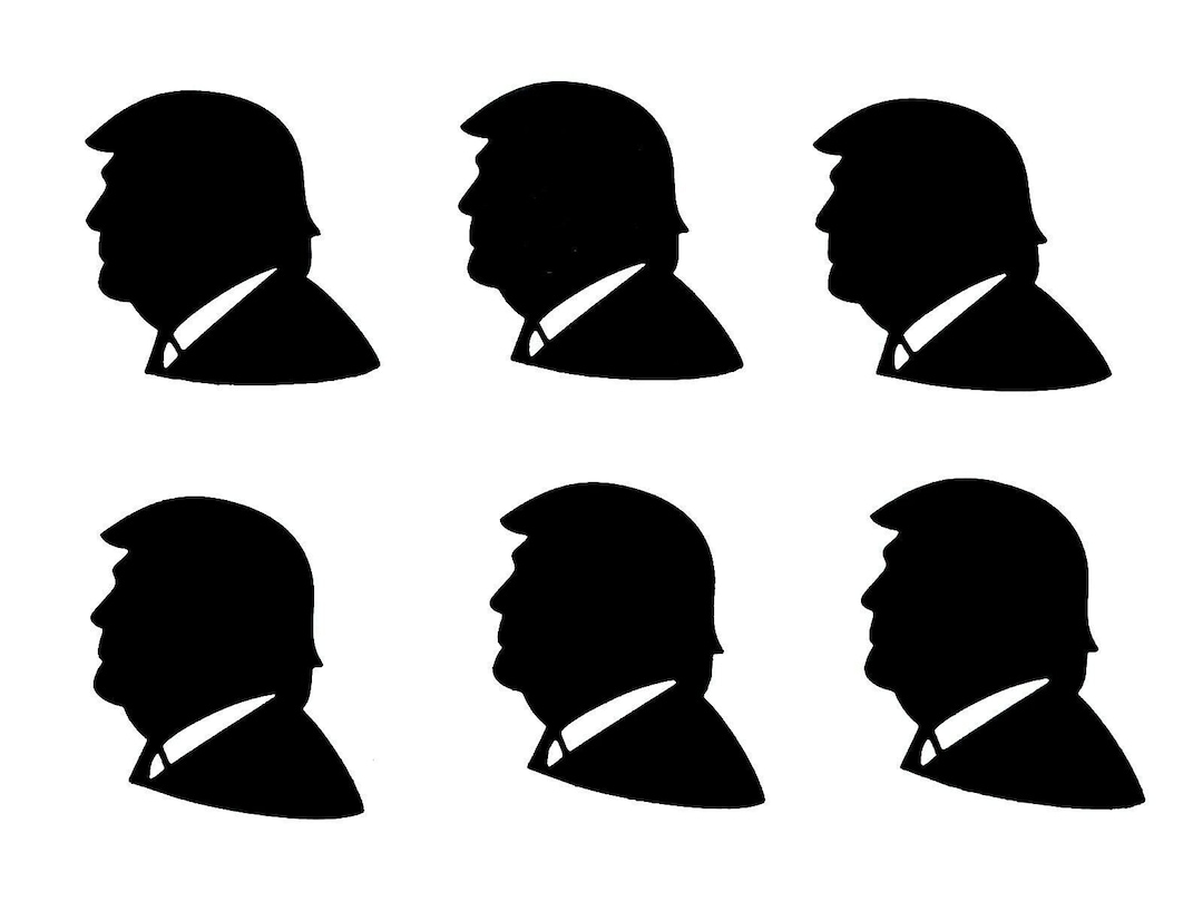 PROFILE, Portrait of DONALD TRUMP Silhouette Die Cut/ Cuts (black, Blue ...