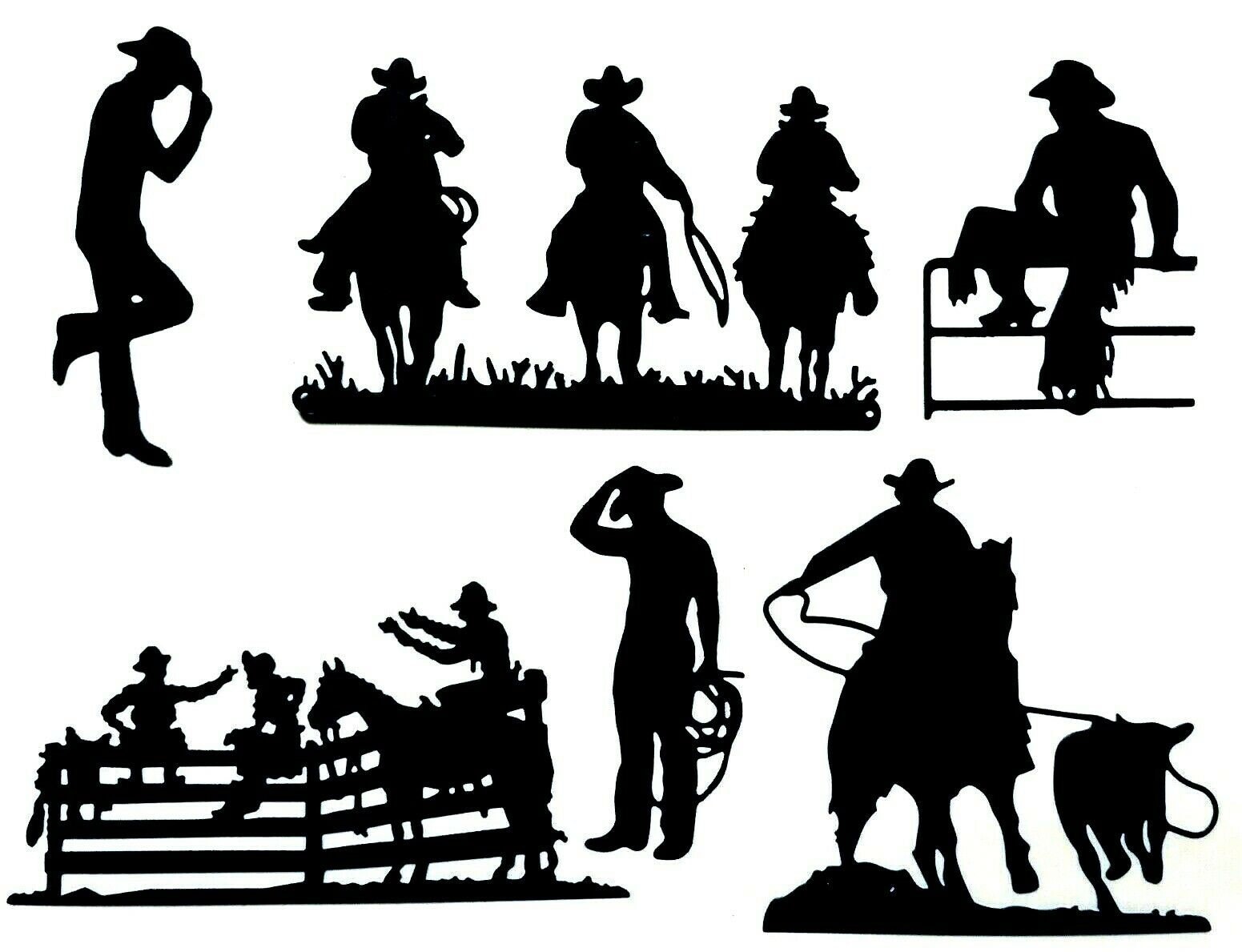 Cowboy Roping Silhouette Clip Art