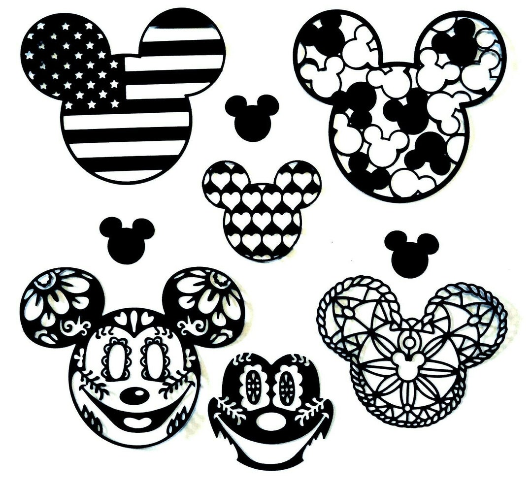 DISNEY'S MICKEY MOUSE Head /head's Silhouette Die Cut/ Cut's (all ...