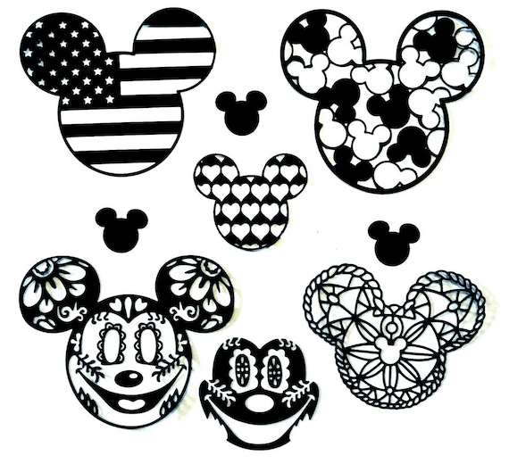 DISNEY'S MICKEY MOUSE Head /head's Silhouette Die Cut/ - Etsy