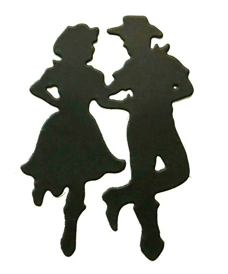 COWBOY & COWGIRL Square DANCING "hoedown!" Silhouette Die Cut/ Cuts, 9 ...