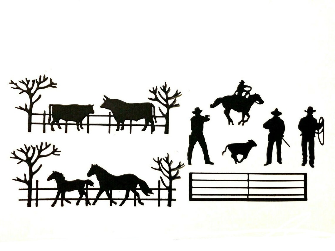 COWBOY/ Cowboy's ROPING STEER with Friends on Farmland | Etsy