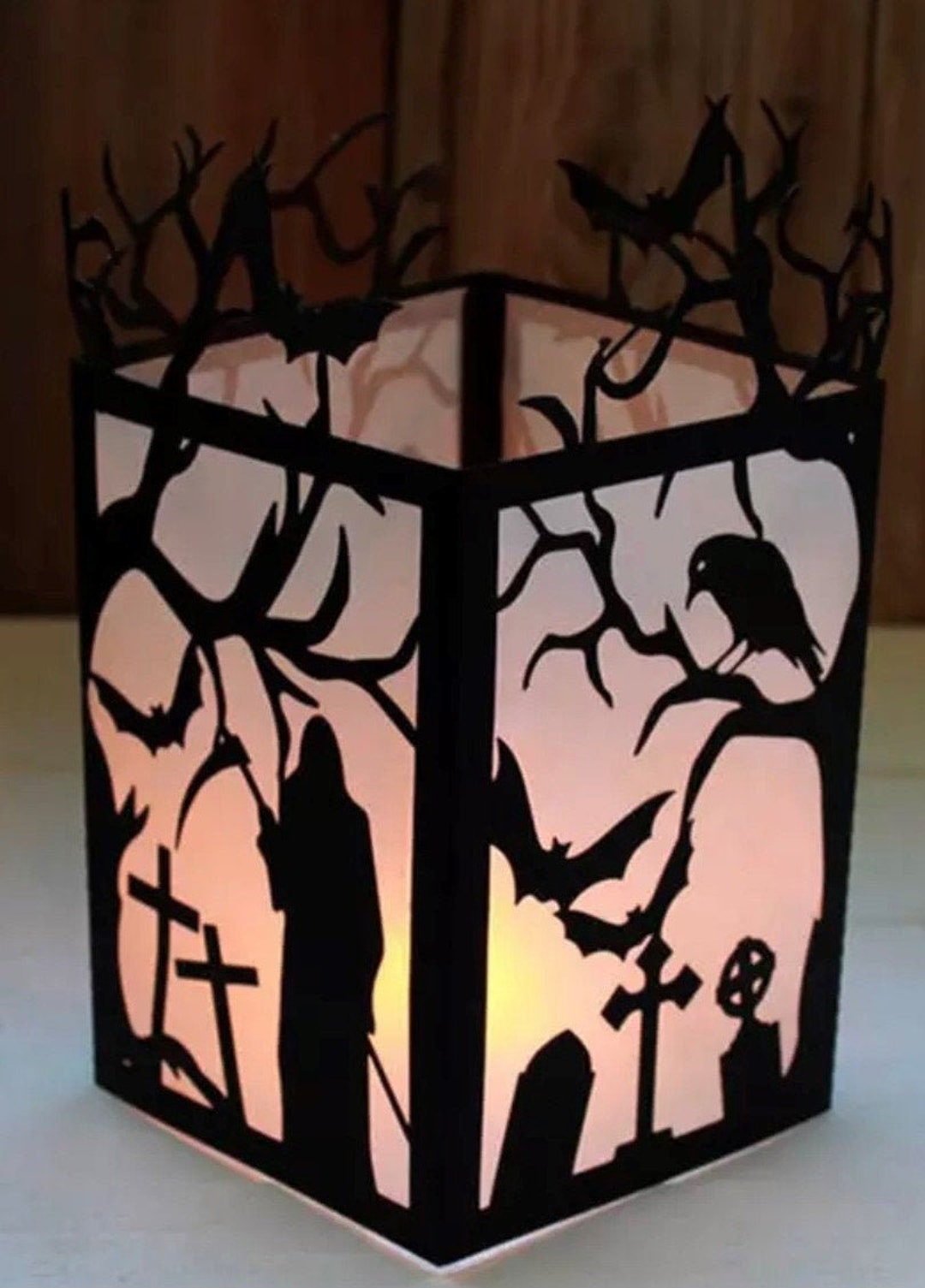 2- HALLOWEEN 3D Grim REAPER LANTERN, Silhouette Die Cuts Make 2 ...