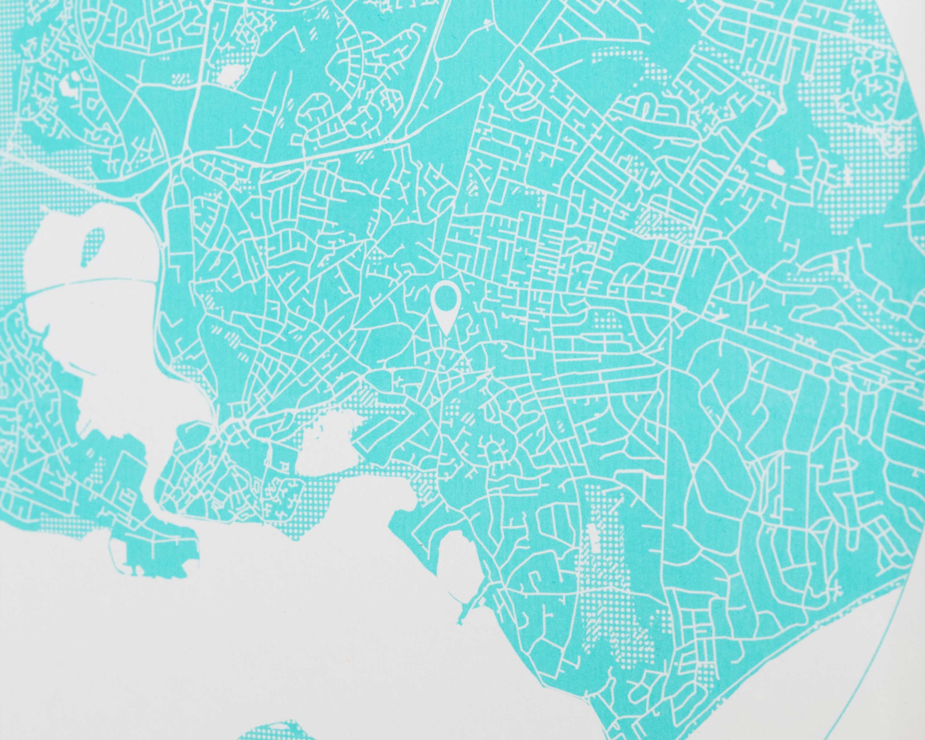 Custom Location Map Full Risograph Map Print With Location | Etsy