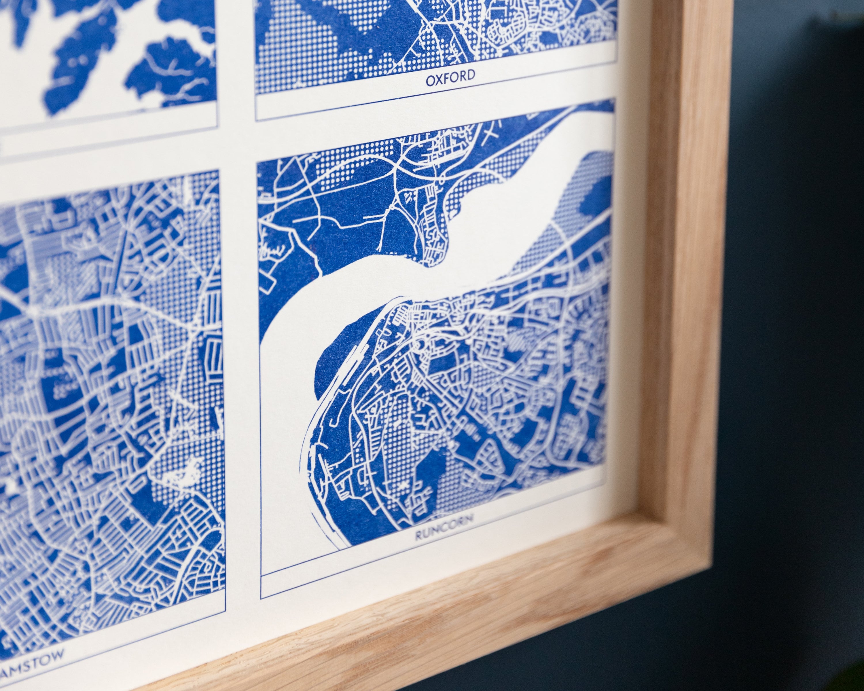 Multi Location Riso Print Four Map print Risograph Wall | Etsy