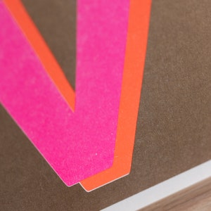 LOVE Letters Riso Print in Fluoro Pink, Metallic Gold and Fluoro Orange ...