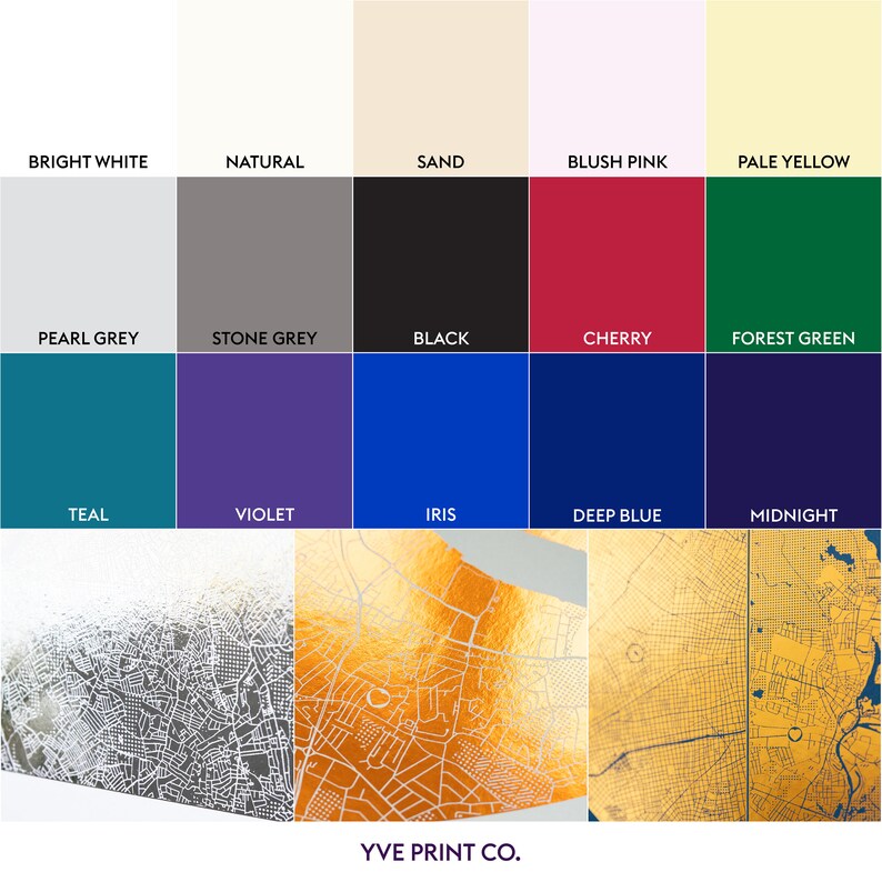 Custom Foil Round Map Print Circular Design Metallic Wall - Etsy UK