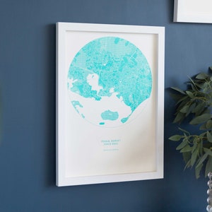 Any Location Map Art Riso Print in Plant-based Ink - Etsy UK