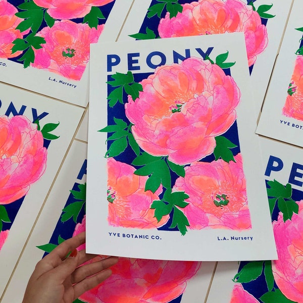 Peony Print - Etsy