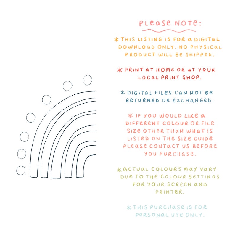 PRINTABLE Colouring Page Rainbow Colouring in Page Digital Download ...