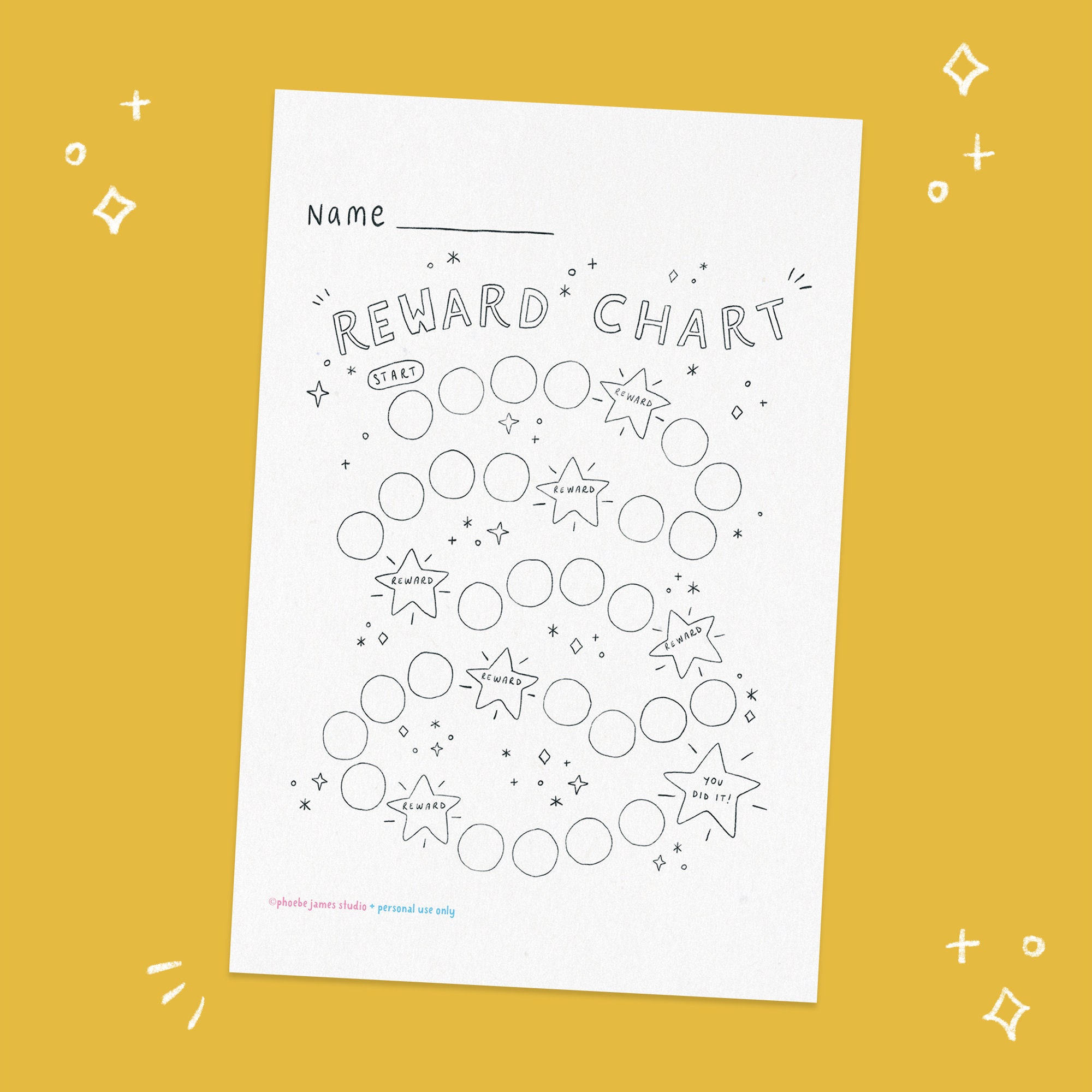 PRINTABLE Reward Chart Kids Reward Chart Instant Download Reward Chart ...