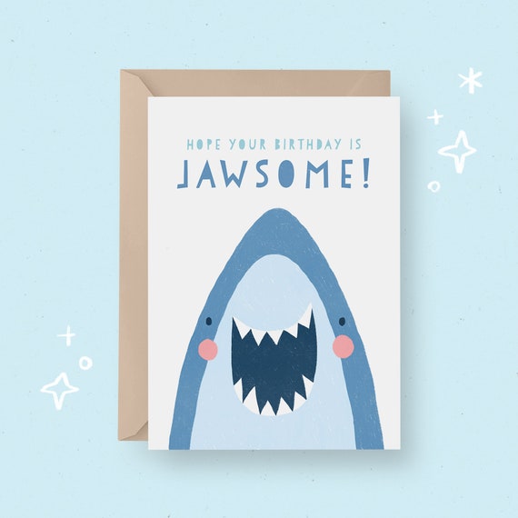 PRINTABLE Birthday Card Birthday Shark Card Instant Download | Etsy Canada