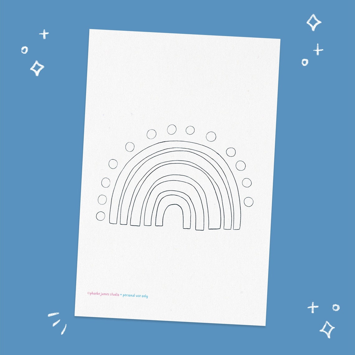 PRINTABLE Colouring Page Rainbow Colouring in Page Digital Download ...