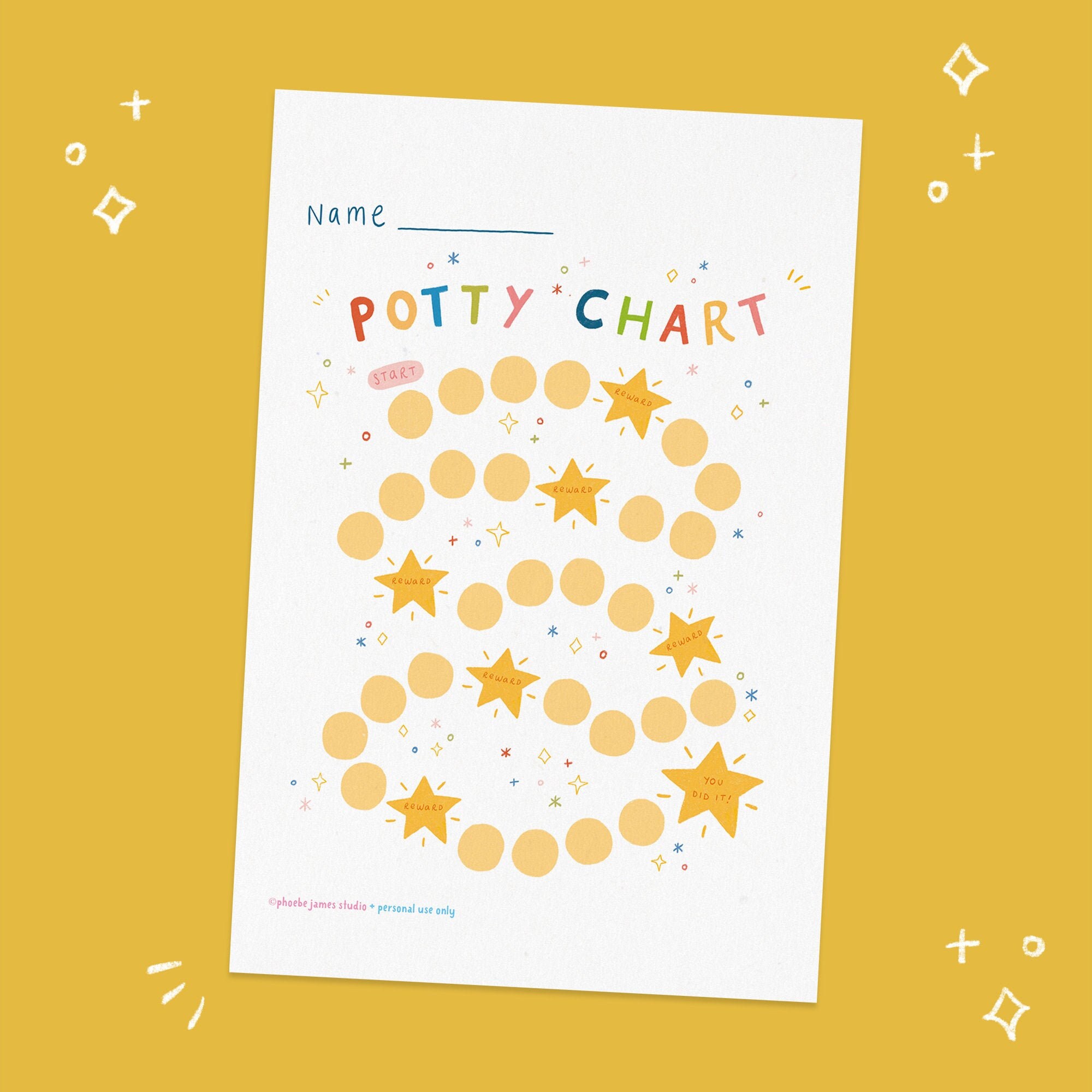 PRINTABLE Potty Training Reward Chart Kids Reward Chart - Etsy