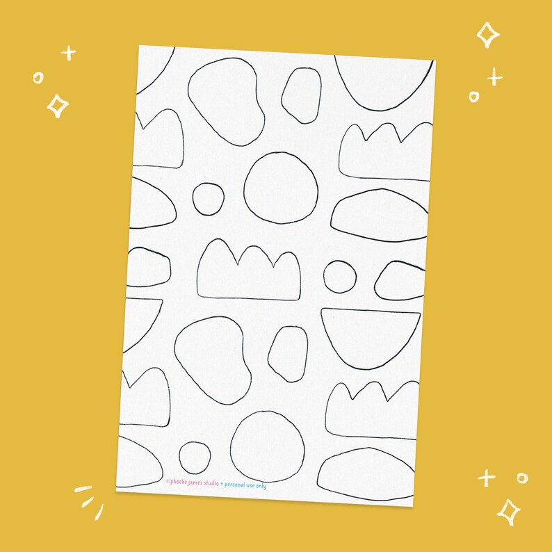 PRINTABLE Colouring Page Abstract Shapes Colouring in Page | Etsy