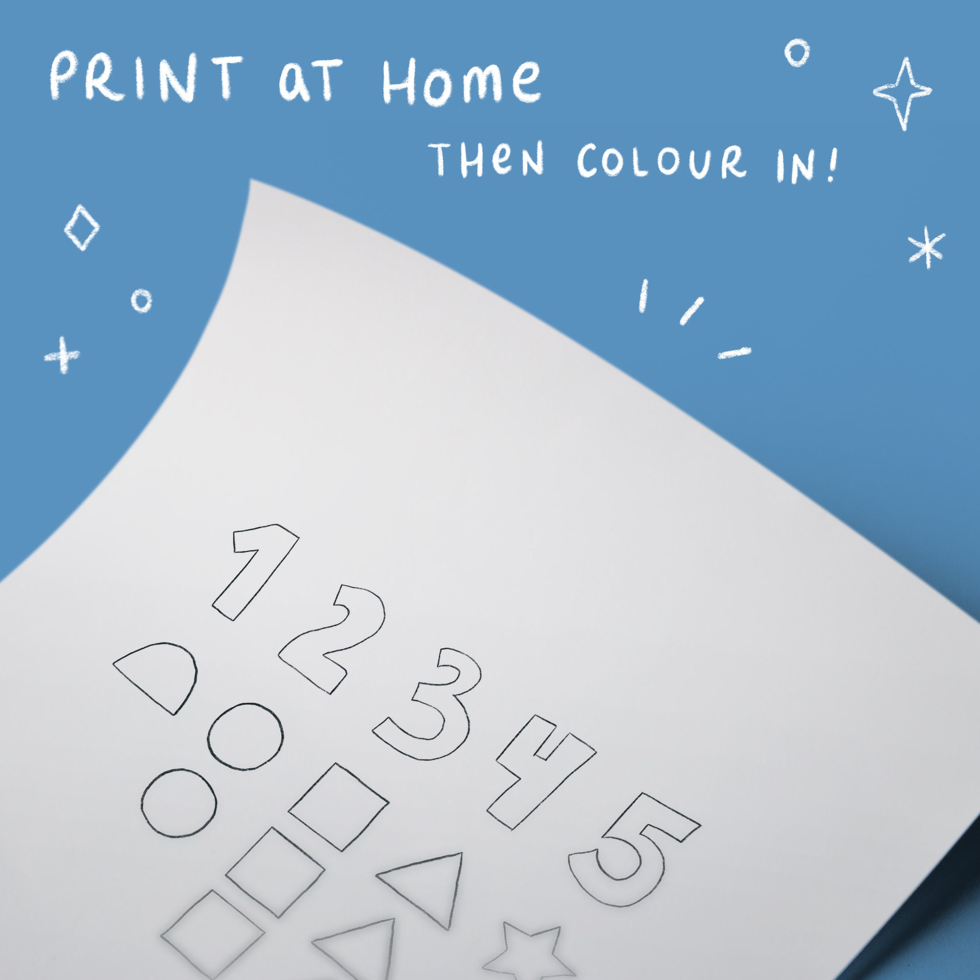 PRINTABLE Colouring Page Numbers 1-5 Colouring in Page Digital Download ...