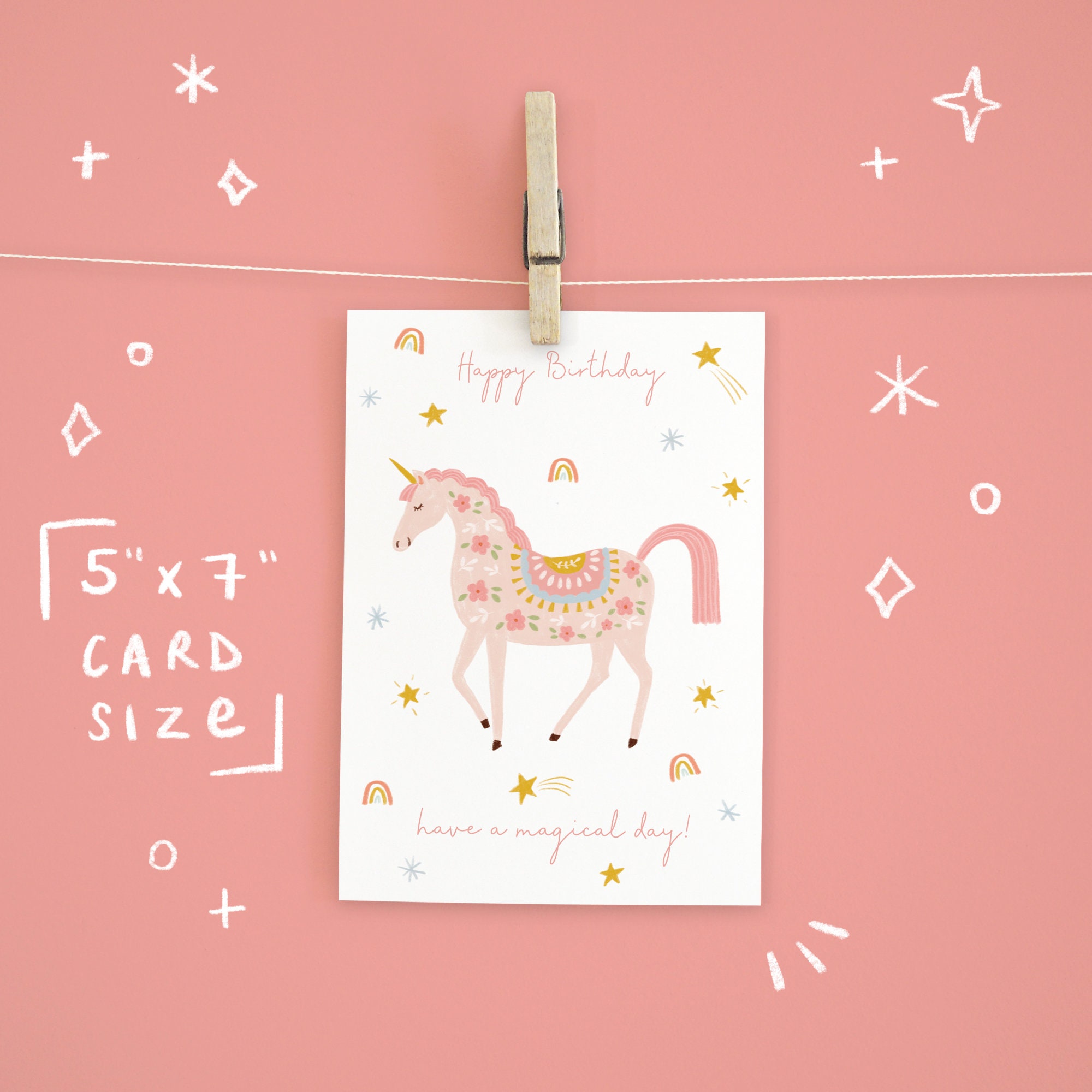 PRINTABLE Birthday Card Birthday Unicorn Card Instant Download Card ...