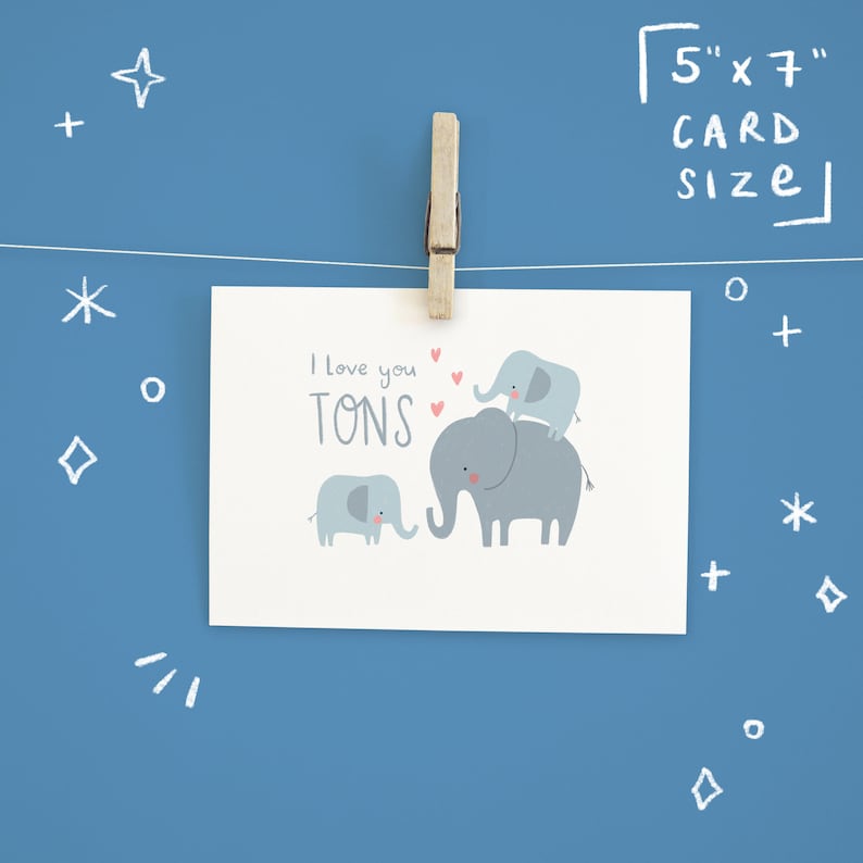 PRINTABLE Mother's Day Card Mom Mum Elephant Card Instant - Etsy