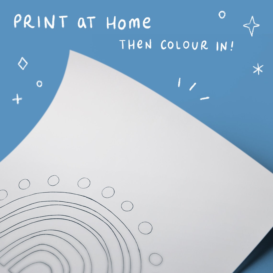 PRINTABLE Colouring Page Rainbow Colouring in Page Digital Download ...