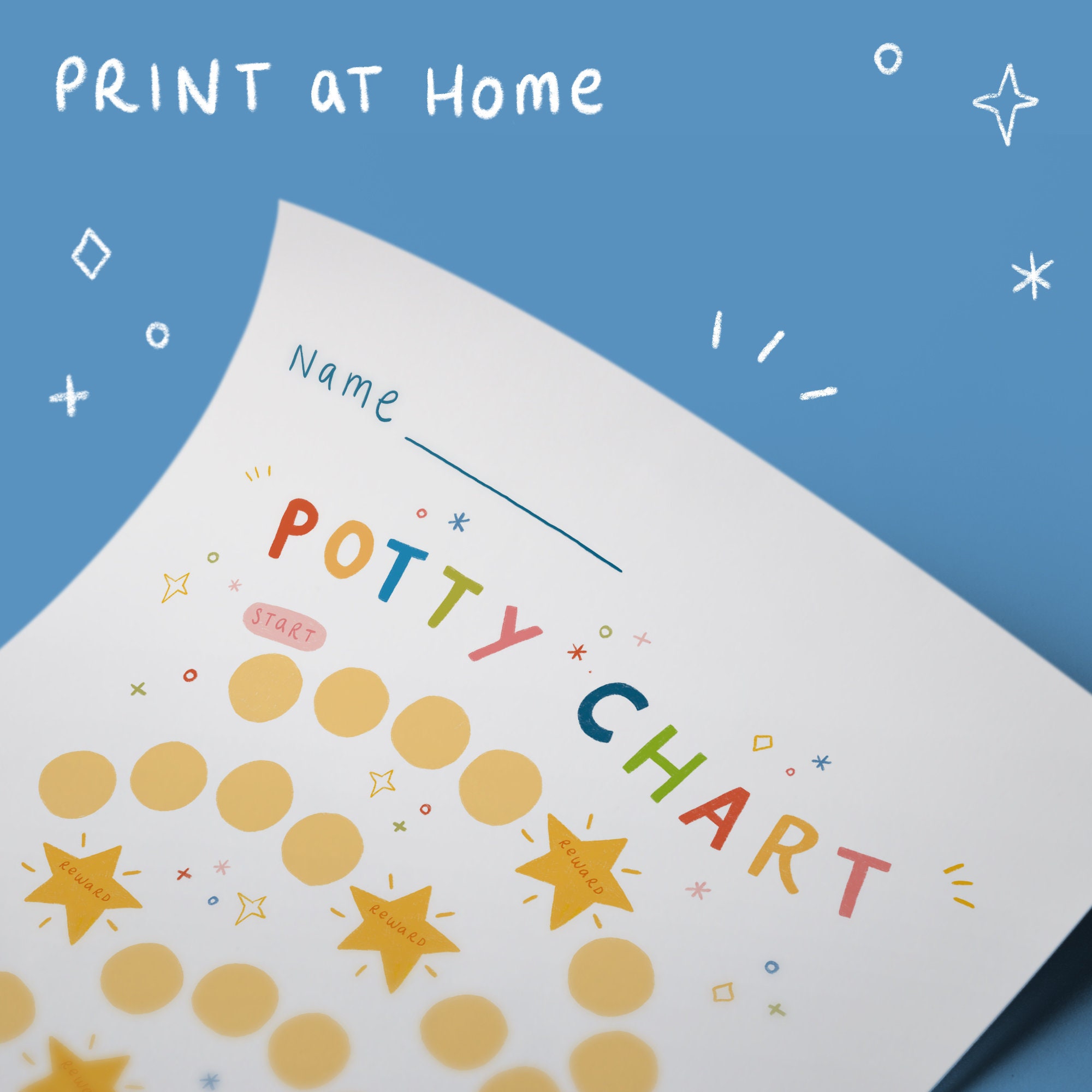 PRINTABLE Potty Training Reward Chart Kids Reward Chart - Etsy
