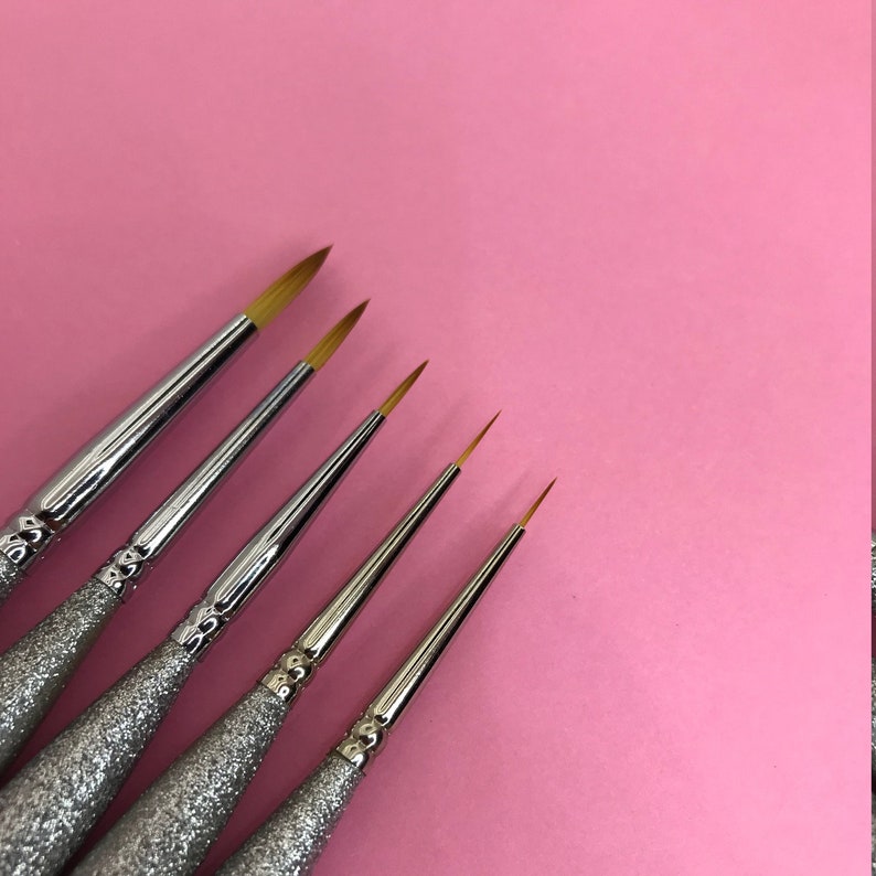 Nail Art Brushes Round Shape - Etsy