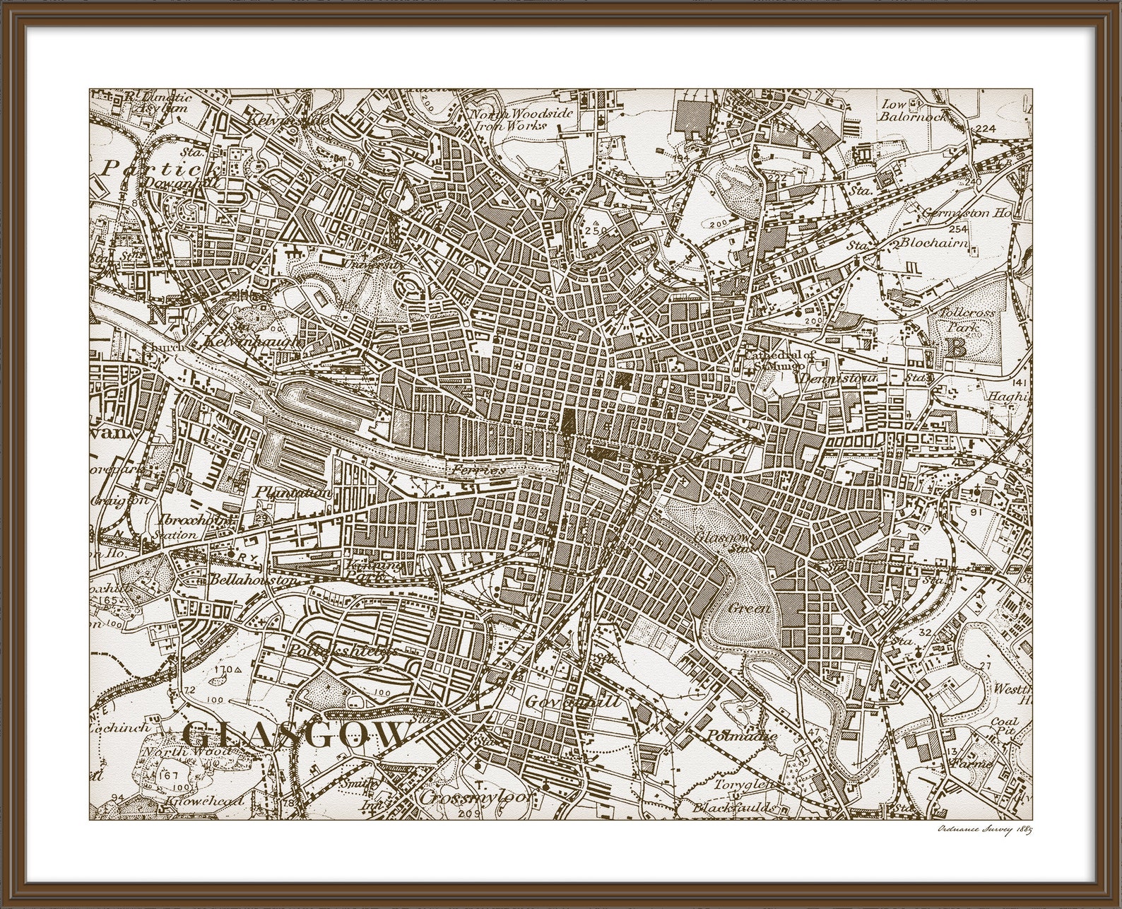 Glasgow Map Old Glasgow Map Vintage Map City Map Print - Etsy UK