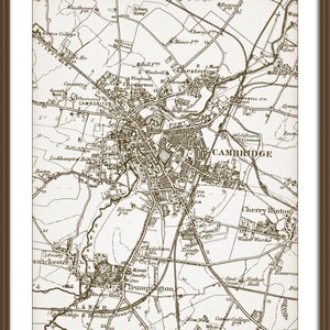 Cambridge Map Old Cambridge Map Vintage Map City Map Print - Etsy UK