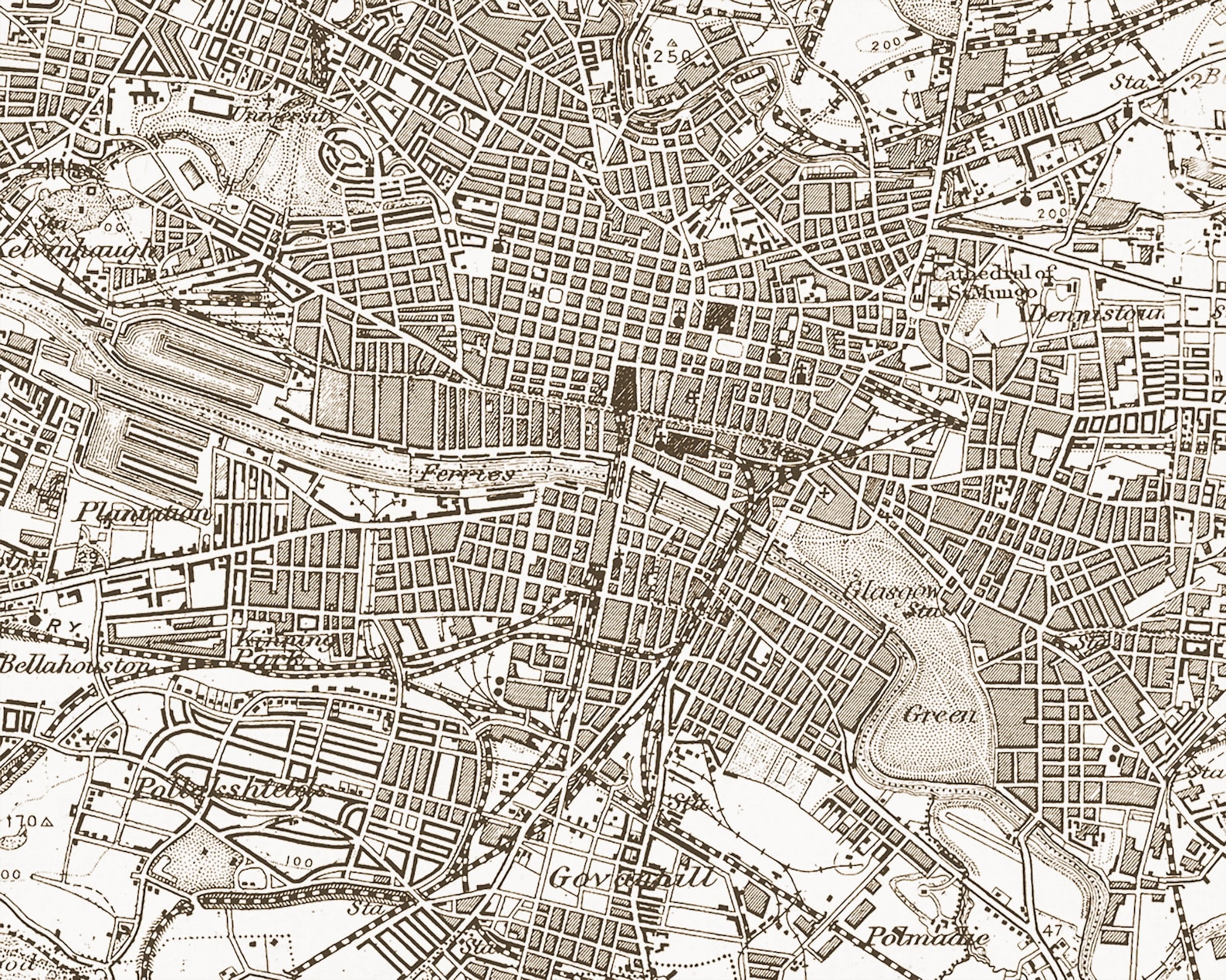 Glasgow Map Old Glasgow Map Vintage Map City Map Print - Etsy UK