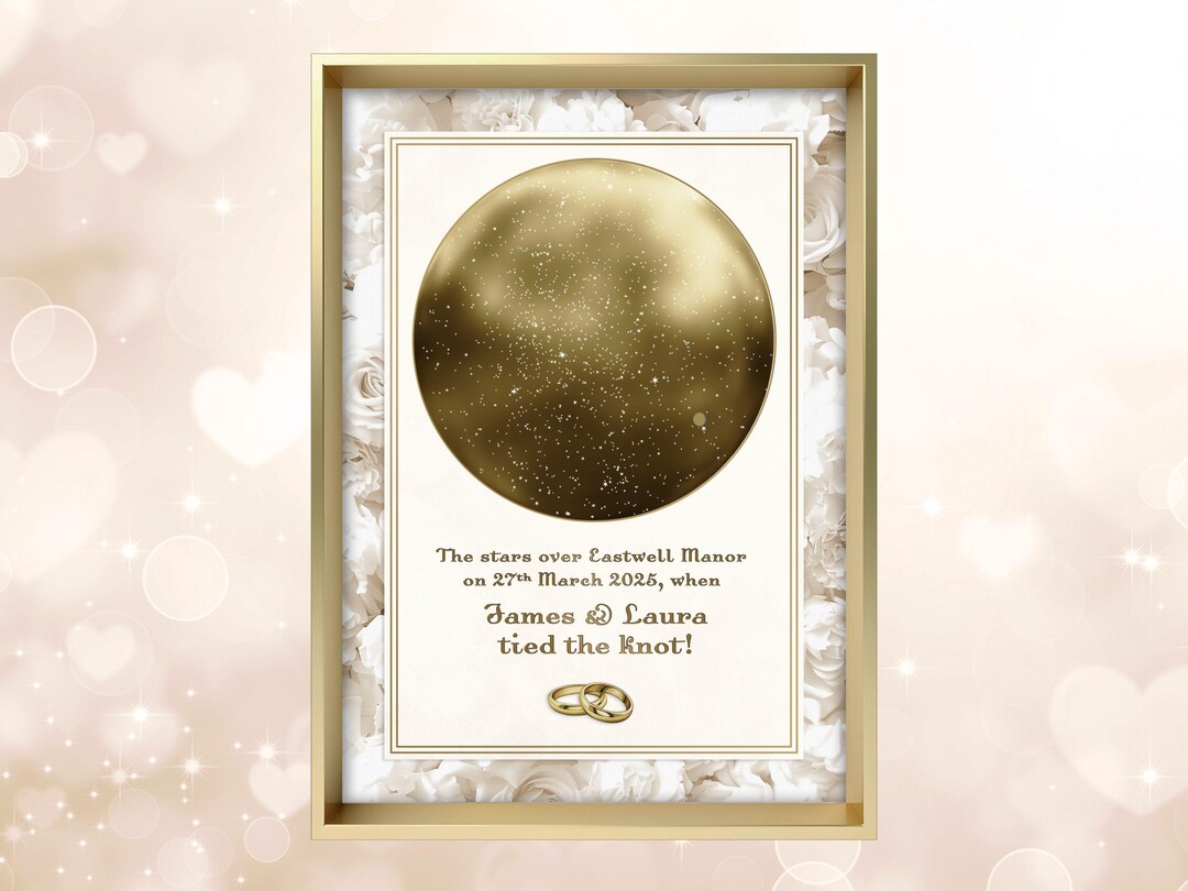 Wedding Star Map, Personalised, Customised, Wedding Gift, Bride, Groom ...