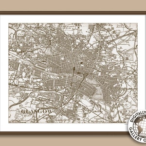 Glasgow Map Old Glasgow Map Vintage Map City Map Print - Etsy UK