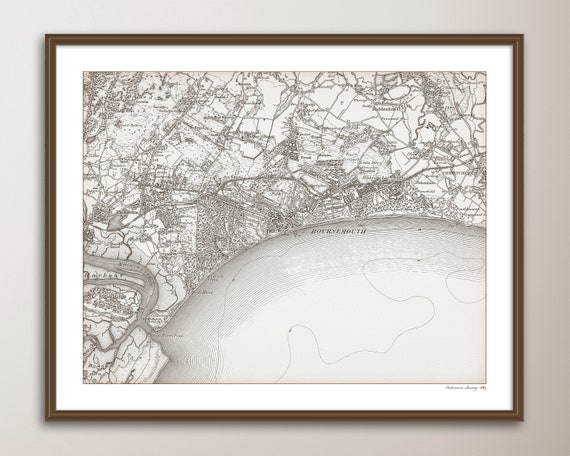 Bournemouth Map Old Bournemouth Map Vintage Map City Map - Etsy
