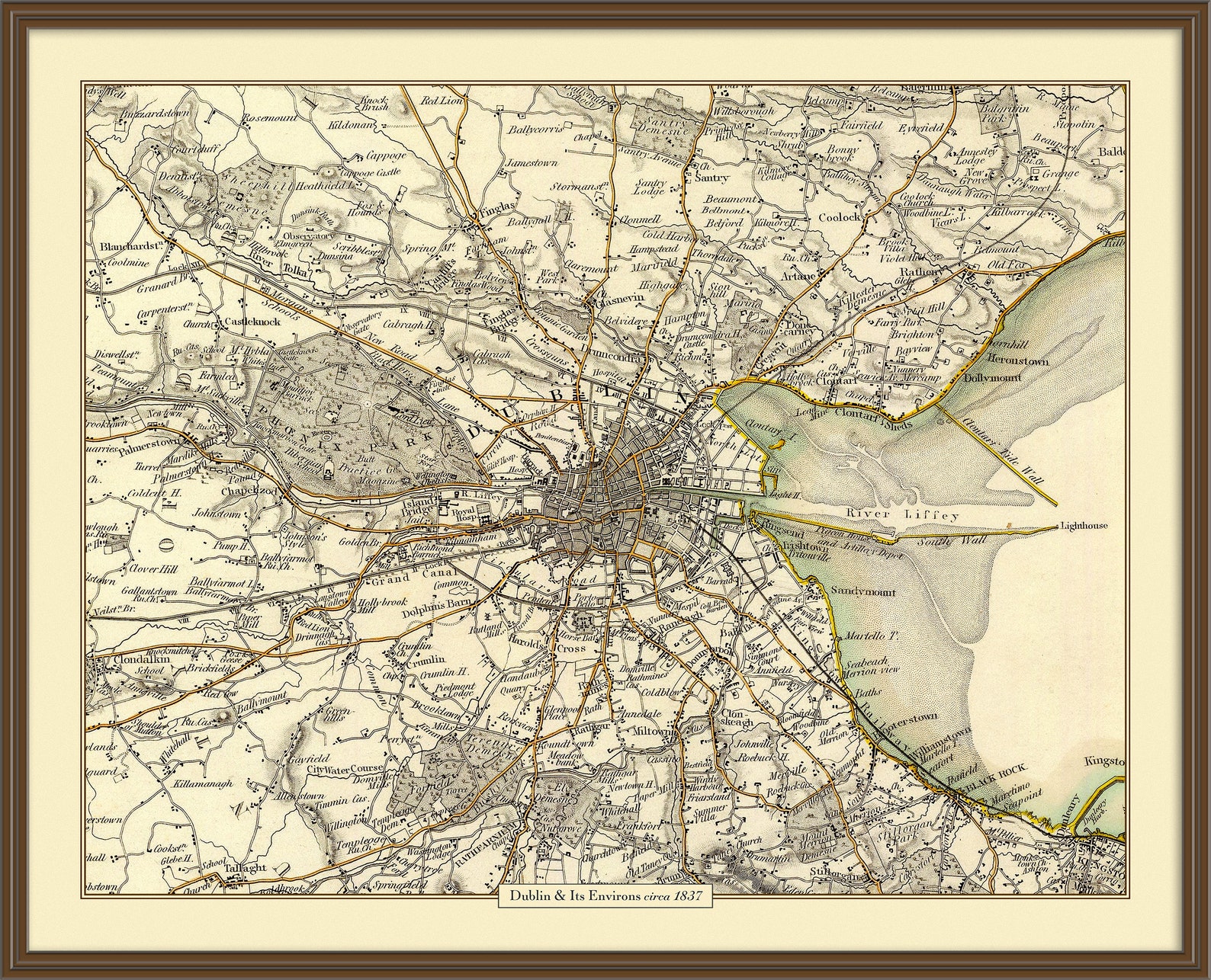 Dublin Map Old Dublin Map Vintage Map City Map Print Gift - Etsy UK