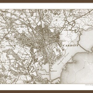 Cardiff Map Vintage Map City Map Print Gift for Map Lover - Etsy UK