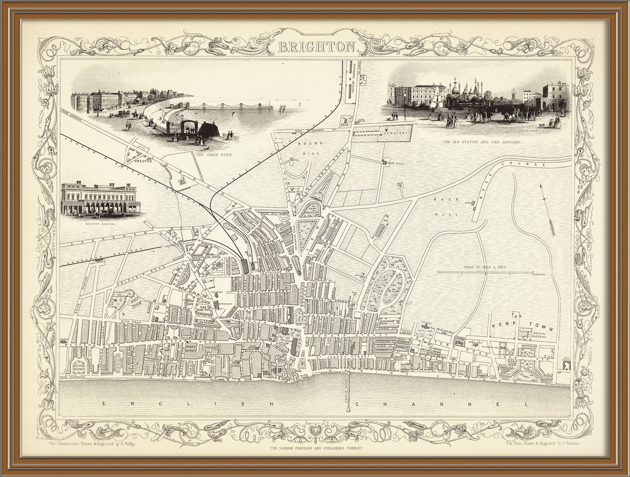 12x16inch Brighton Map Old Brighton Map Vintage Map City - Etsy UK