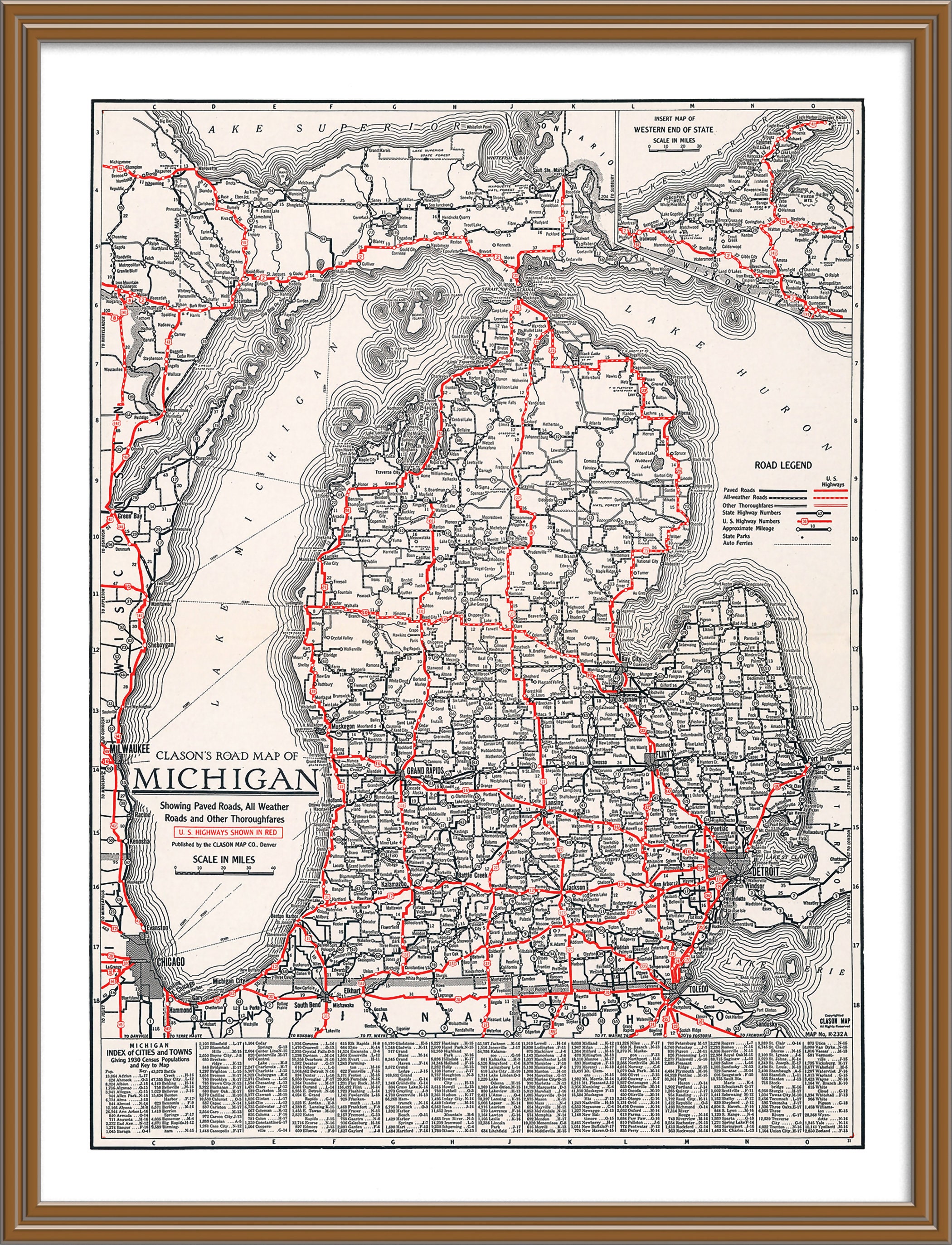Michigan Map Old Michigan Map Vintage Map Print Map Lover | Etsy
