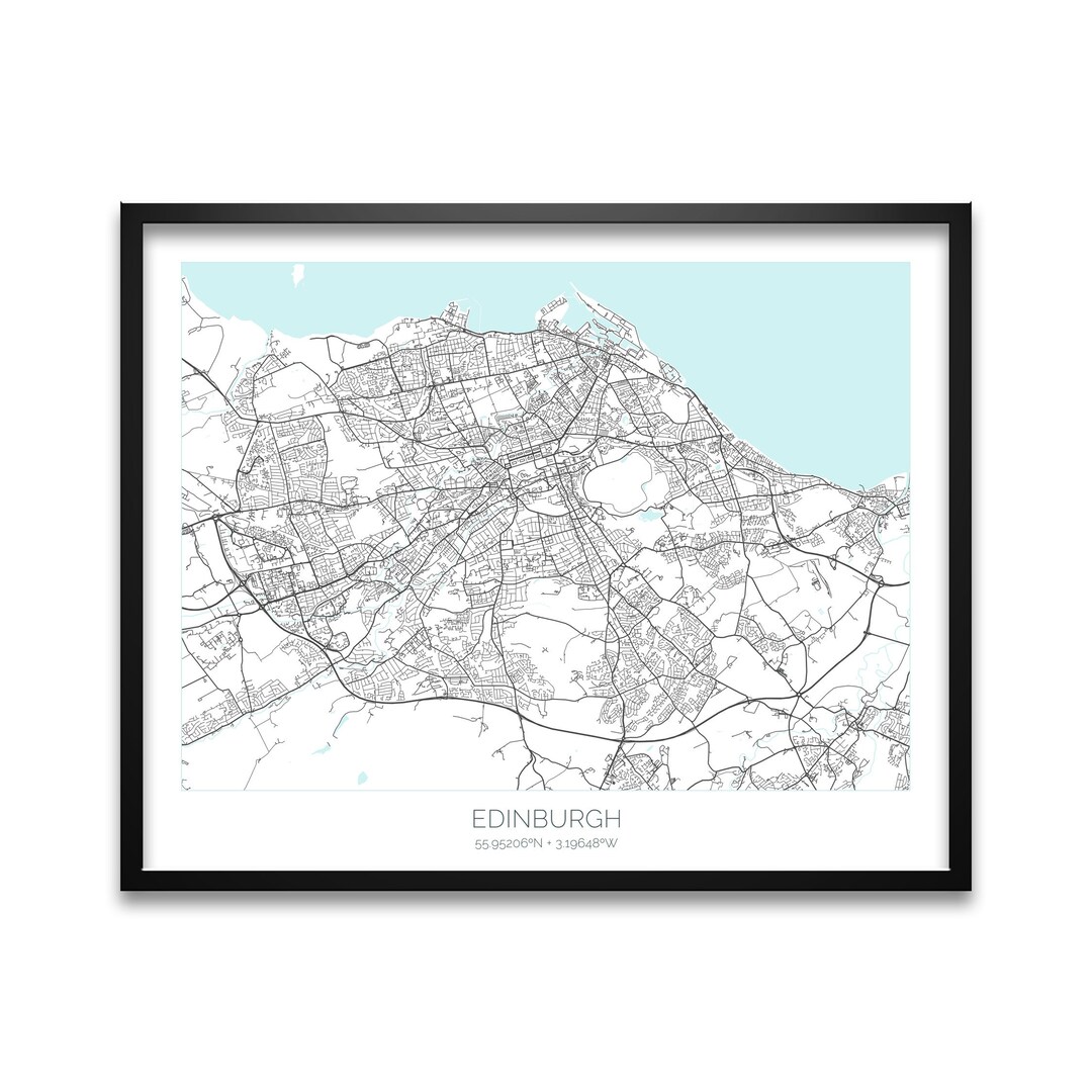 Edinburgh City Print, Map of Edinburgh, Minimalist Art, City Map Wall ...