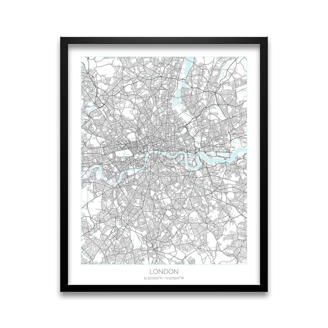 London City Print, London Map Print, Map of London, Minimalist Art ...