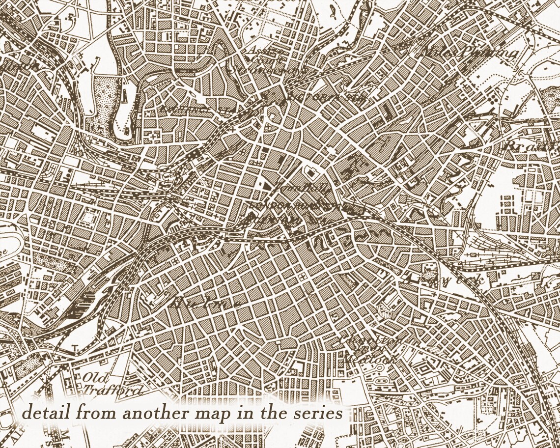 Leicester Map Old Leicester Map Vintage Map City Map Print - Etsy UK