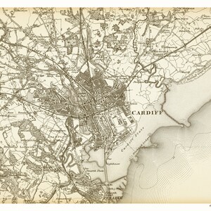 Cardiff Map, Old Cardiff Map, Map O Caerdydd, Map O Cymru, Ordnance ...