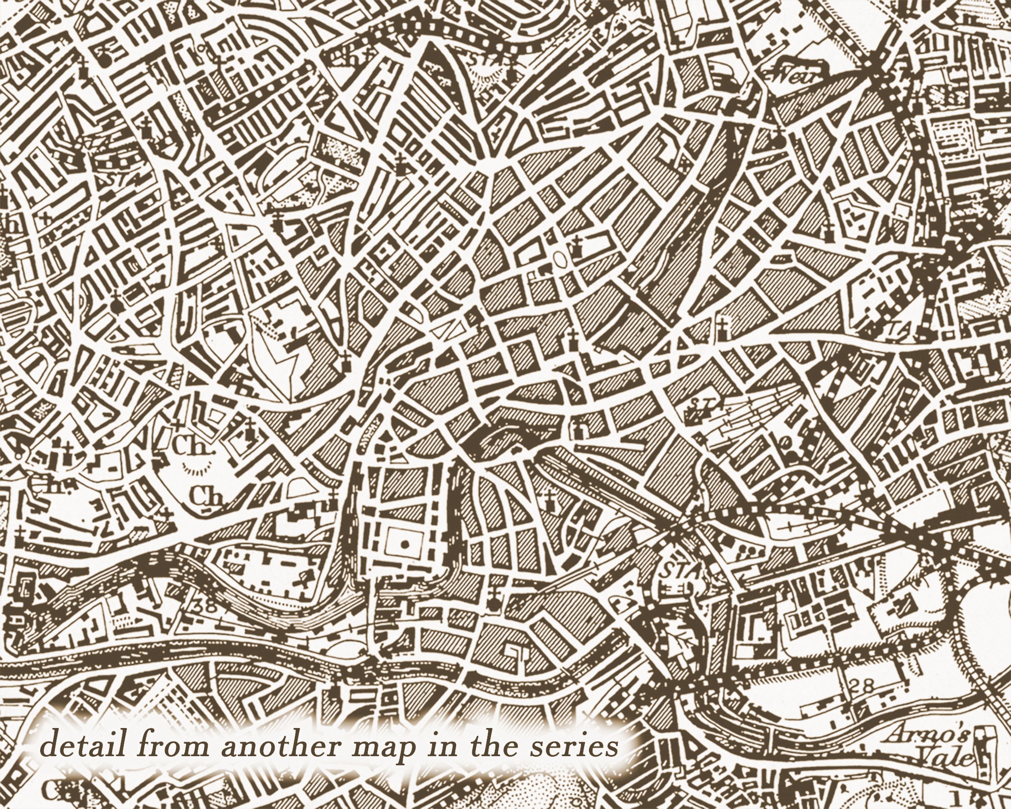 Leicester Map Old Leicester Map Vintage Map City Map Print | Etsy UK