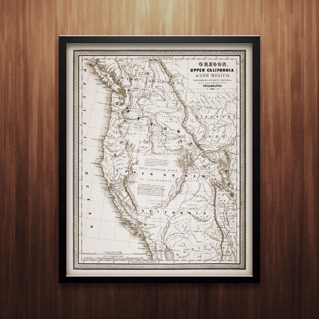 Oregon State Map, Old Oregon Map, Vintage Map Print, Map Lover Gift ...