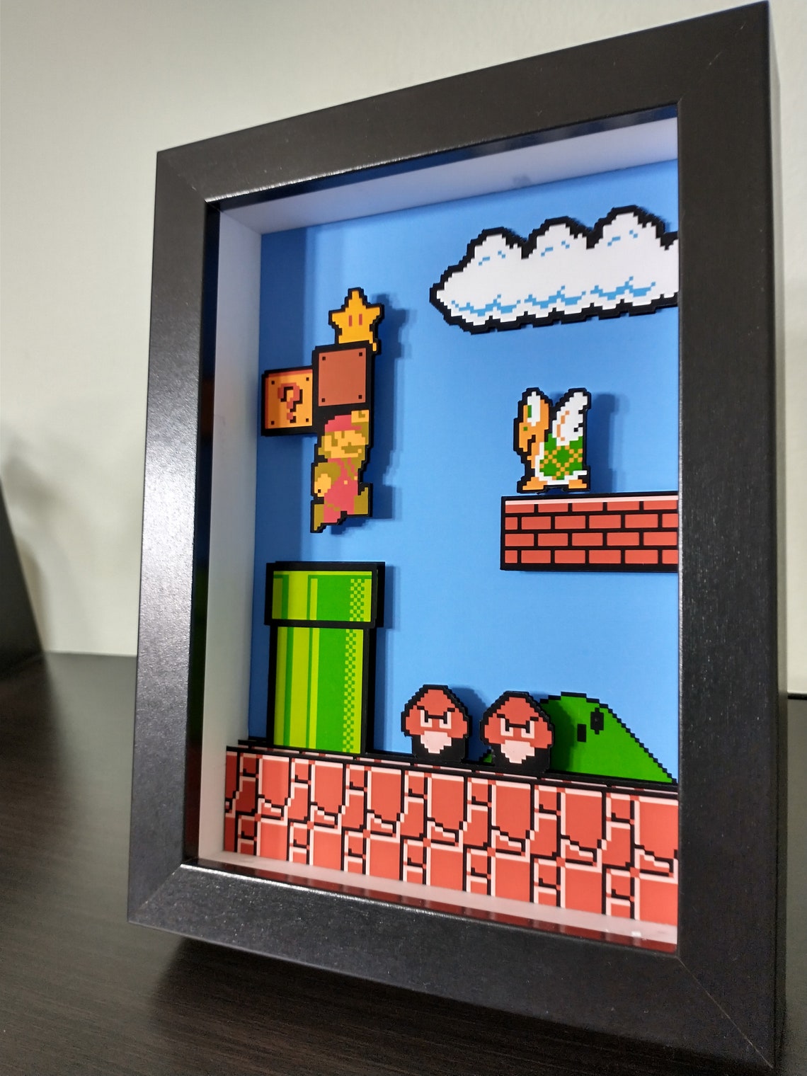 Super Mario Brothers Shadow Box Diorama 3D Pop Art | Etsy