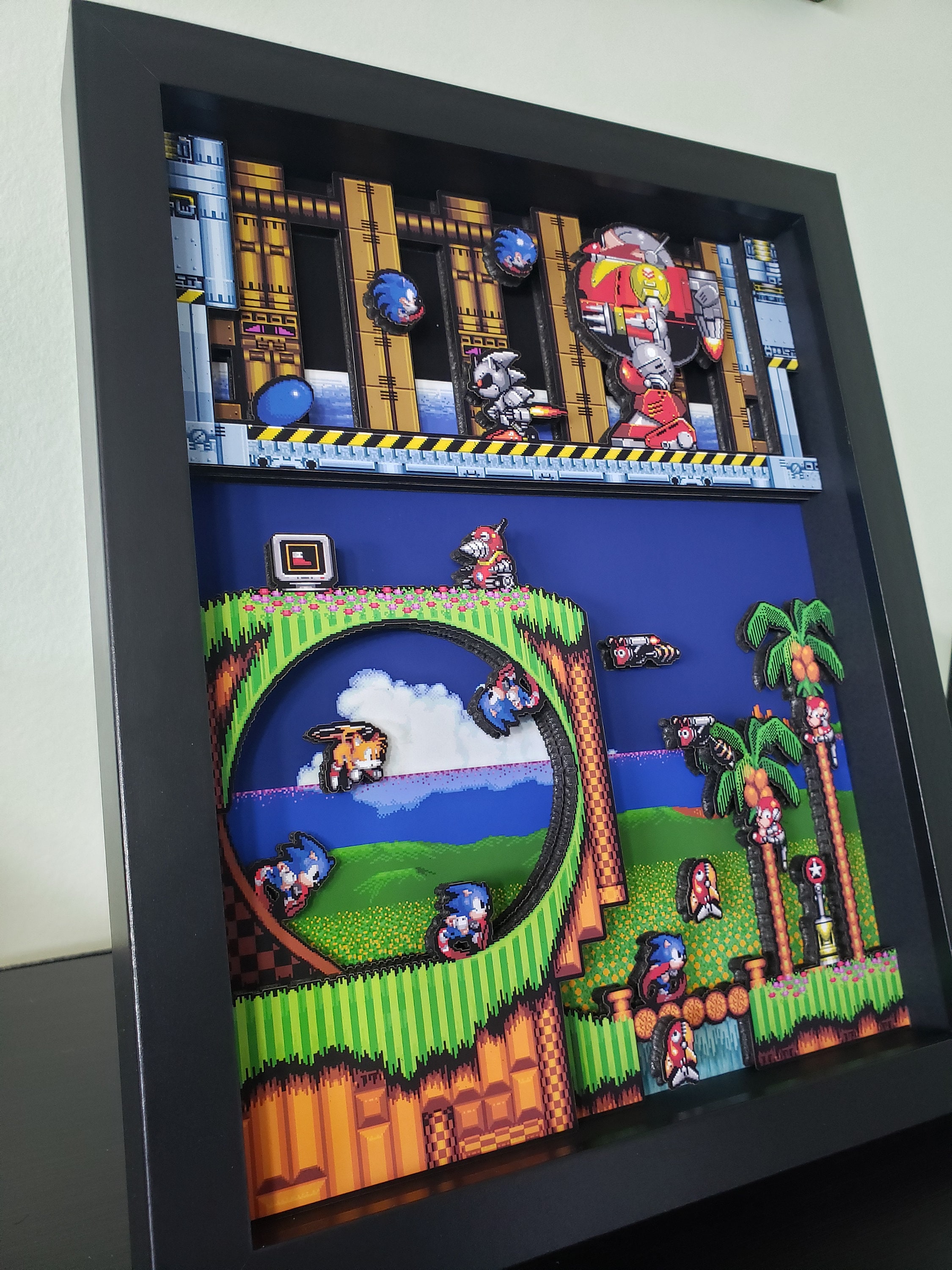 Sonic the Hedgehog Large Shadow Box Diorama 3D Pop Art - Etsy