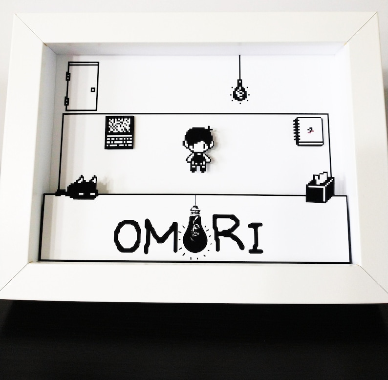Omori White Space Shadow Box Diorama 3D Pop Art - Etsy