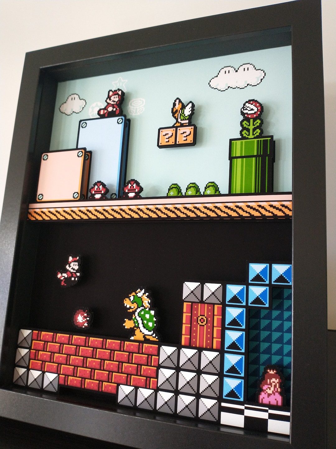 Super Mario 3 LARGE Shadow Box Diorama 3D Pop Art - Etsy
