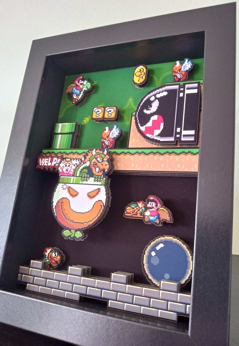 Super Mario World Shadow Box Diorama 3D Pop Art B - Etsy