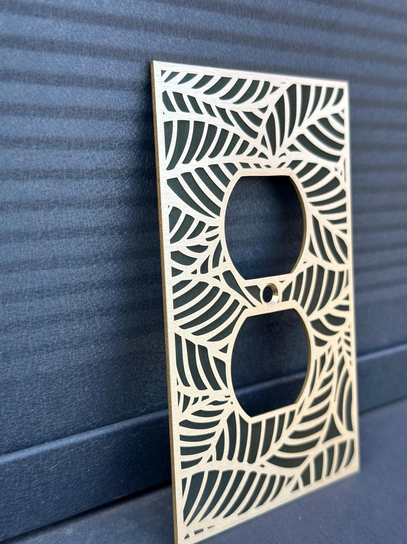 Custom Brass Duplex Outlet Cover - Engraved With Any Pattern, Pure ...